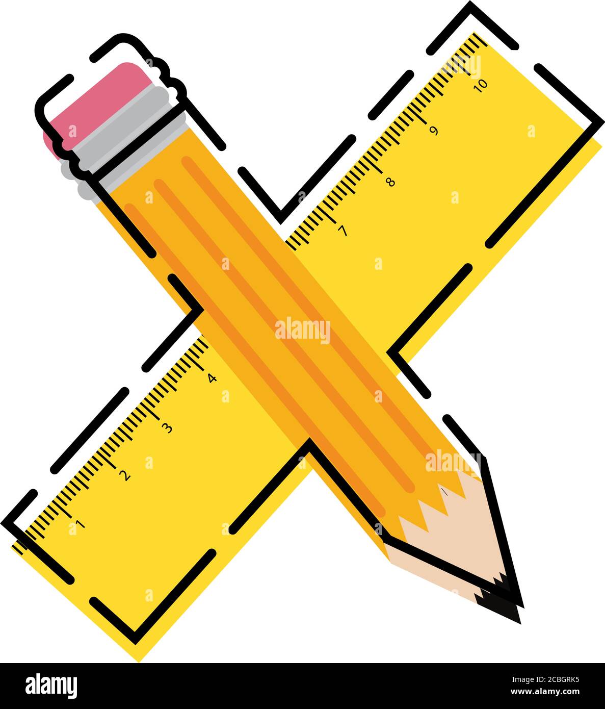 Pencil and ruler icon Stock Vector Image & Art - Alamy