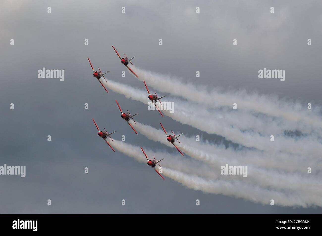 The Spanish Patrulla Águila (Eagle Patrol) aerobatic display team Stock ...