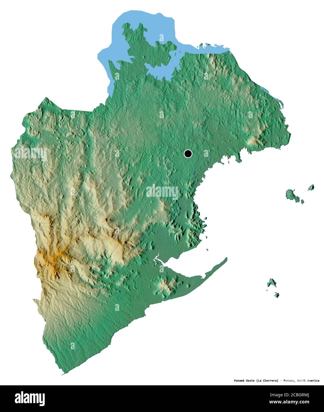 Shape of Panamá Oeste, province of Panama, with its capital isolated on ...