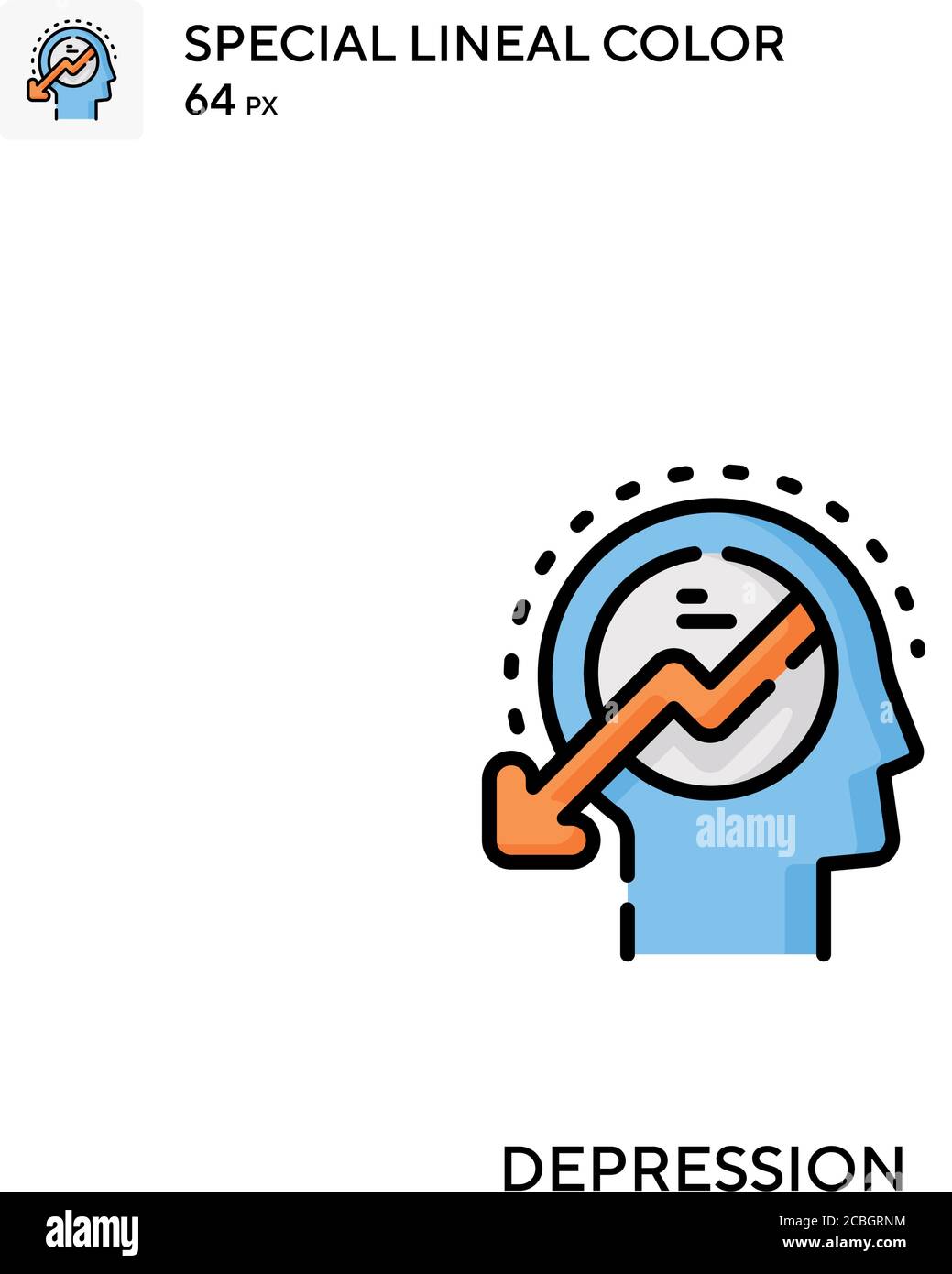 Depression special lineal color vector icon. Depression icons for your ...
