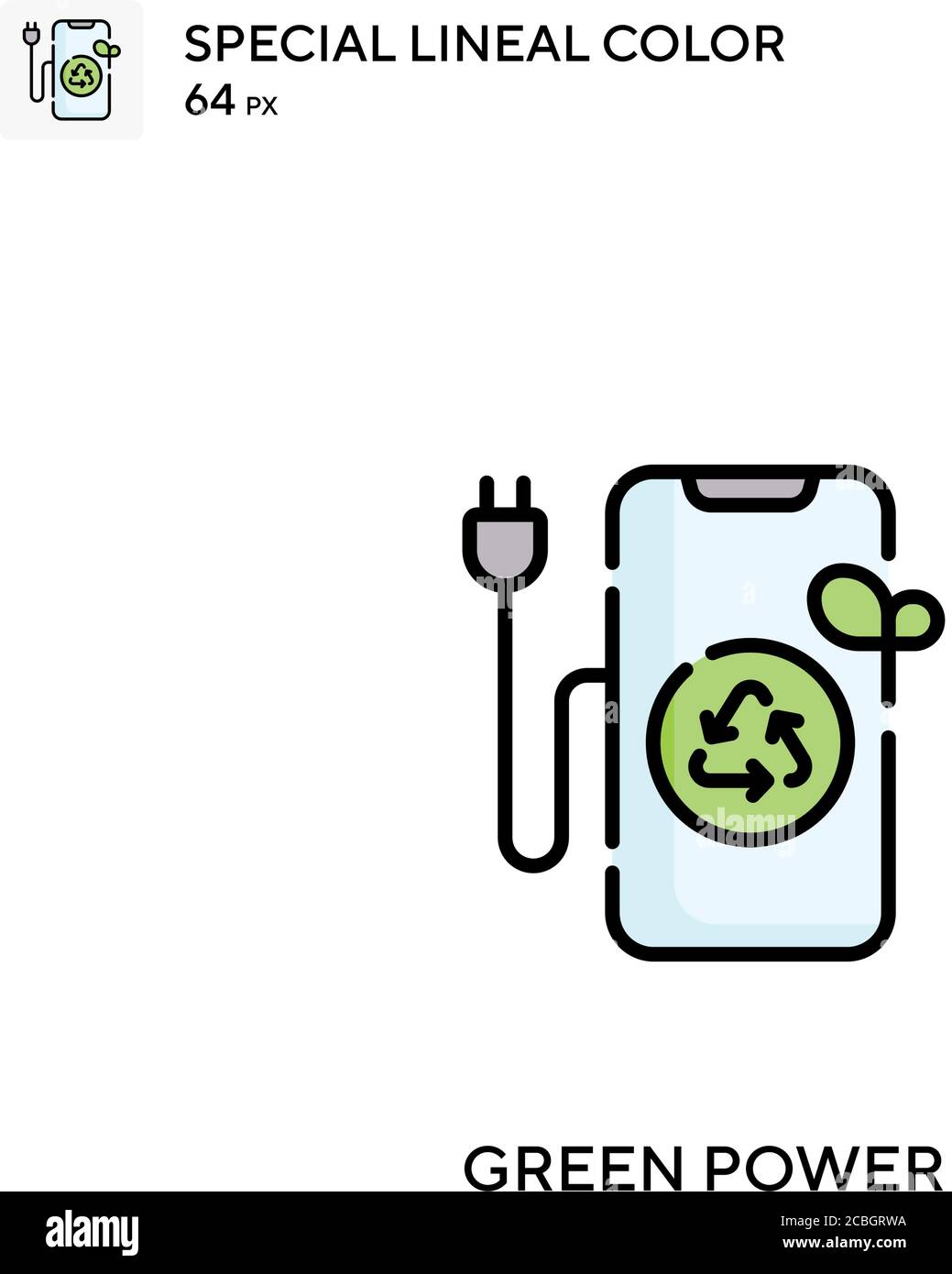 Green power special lineal color vector icon. Green power icons for ...