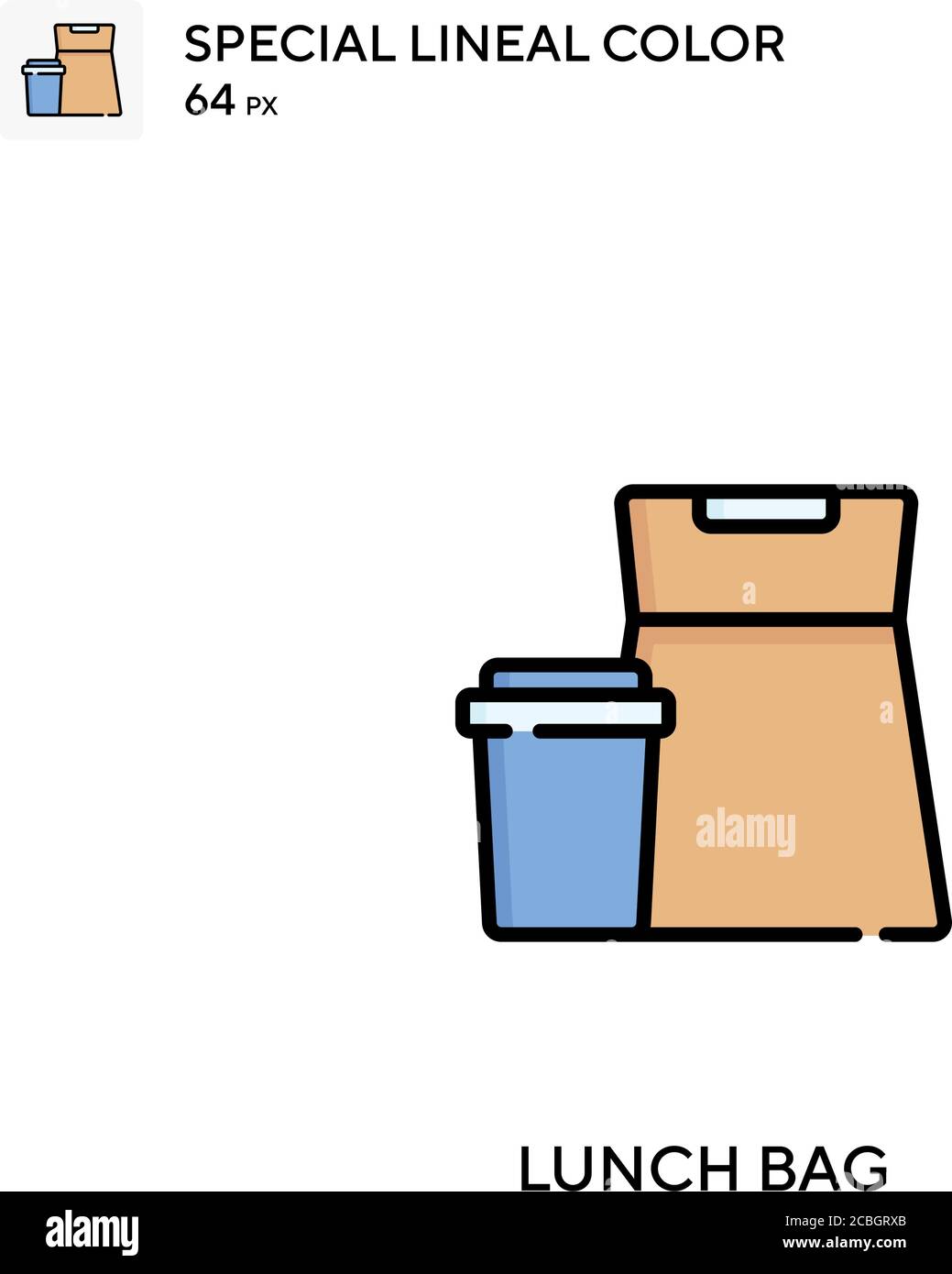 Lunch bag special lineal color vector icon. Lunch bag icons for your ...