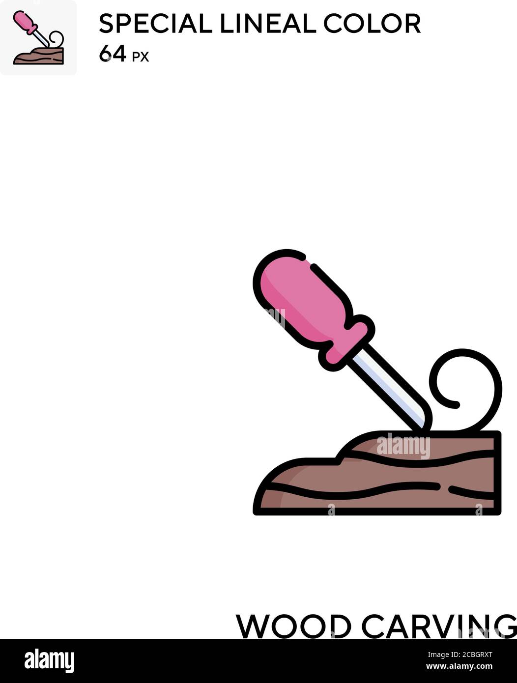 Wood carving special lineal color vector icon. Wood carving icons for ...