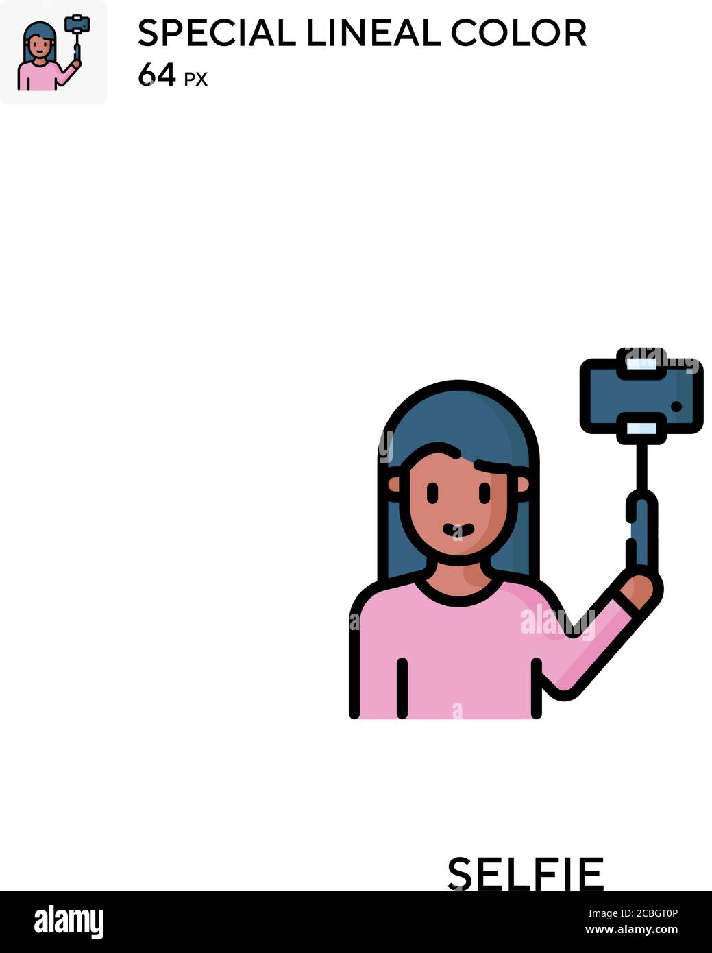 Selfie special lineal color vector icon. Selfie icons for your business ...