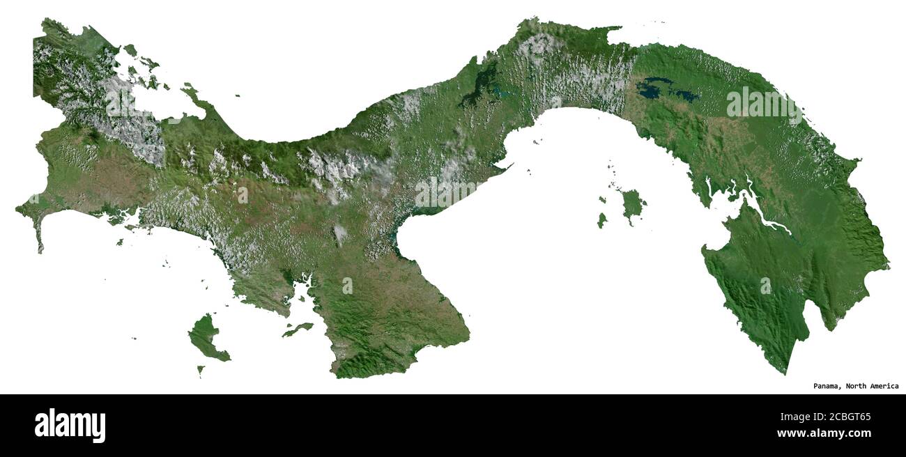 Shape of Panama with its capital isolated on white background ...