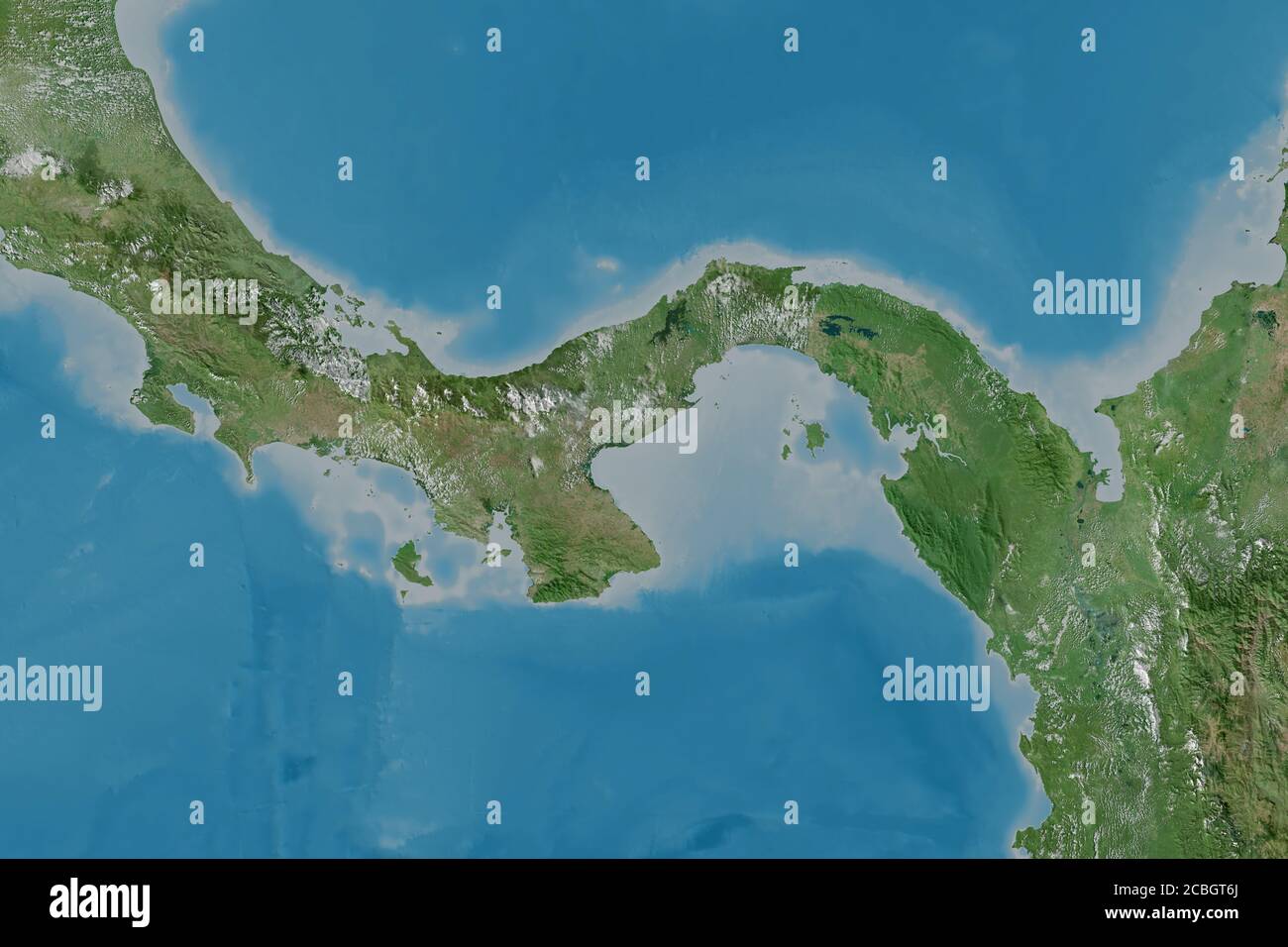 Extended area of Panama. Satellite imagery. 3D rendering Stock Photo ...