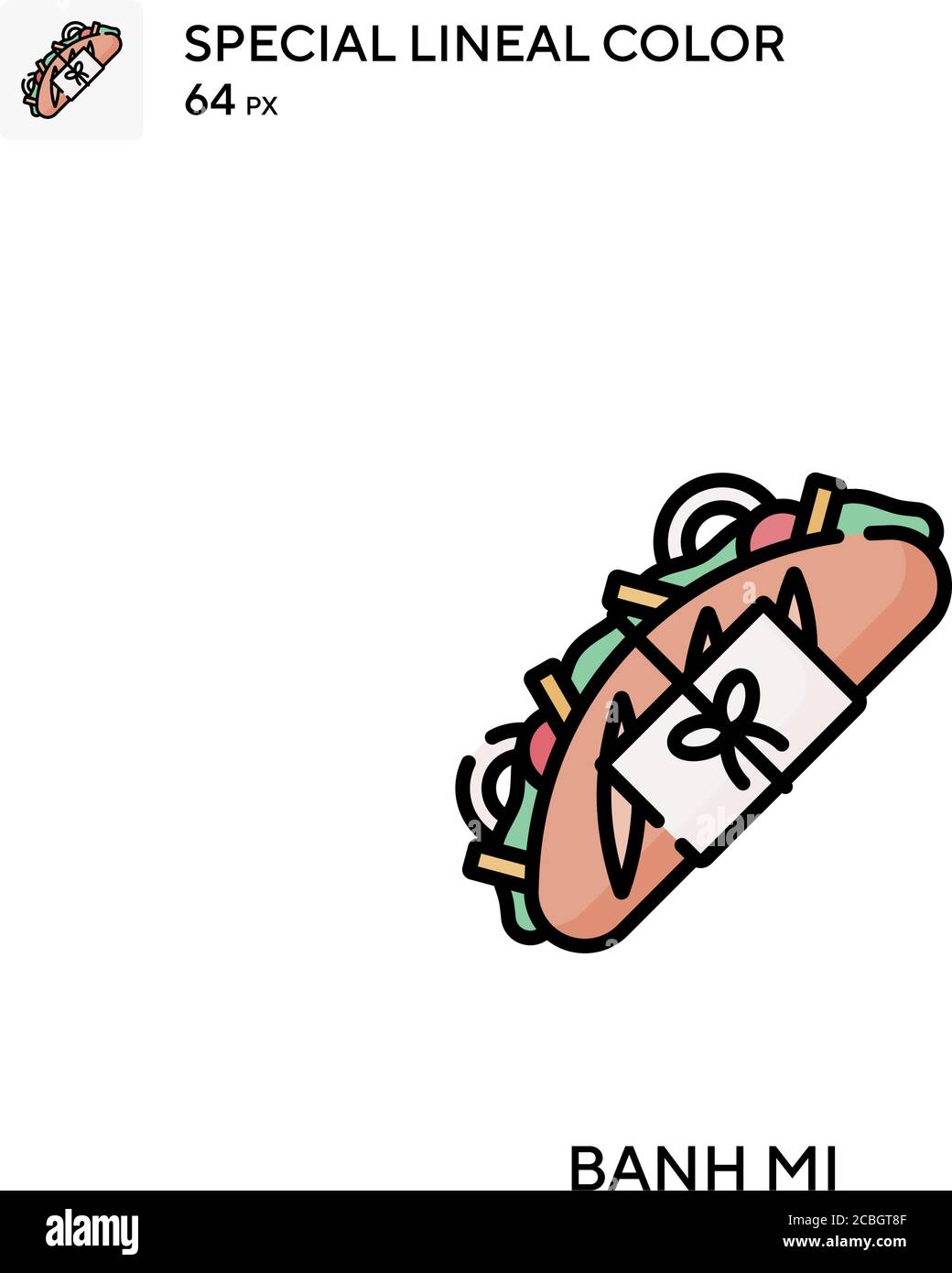 Banh mi special lineal color vector icon. Banh mi icons for your ...