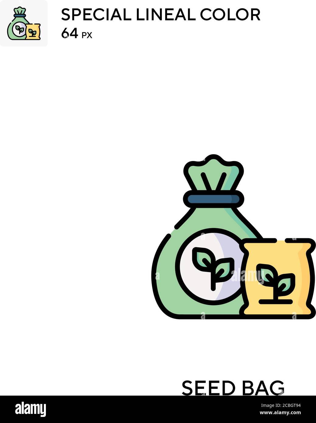Seed bag special lineal color vector icon. Seed bag icons for your ...
