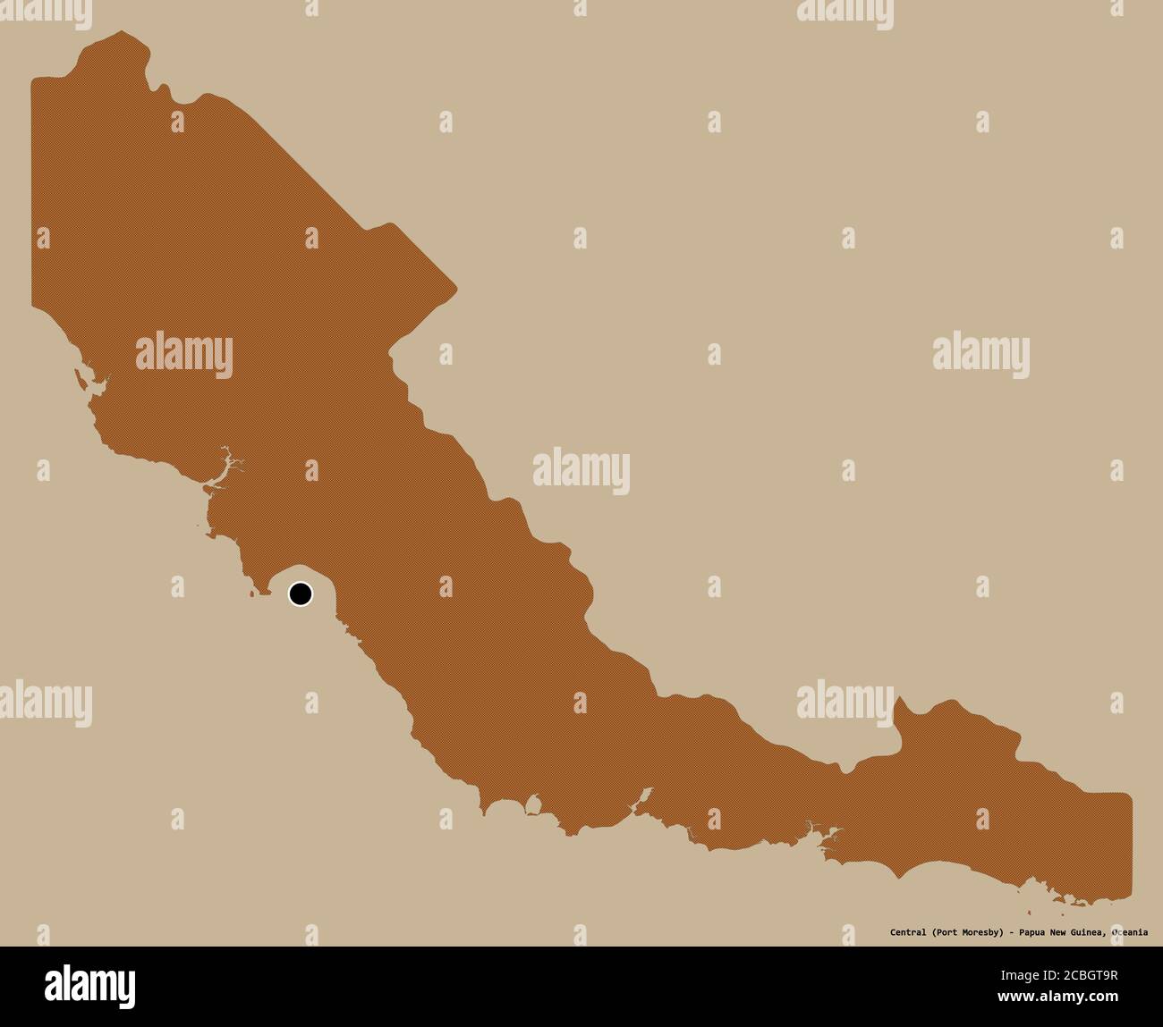 Shape of Central, province of Papua New Guinea, with its capital ...