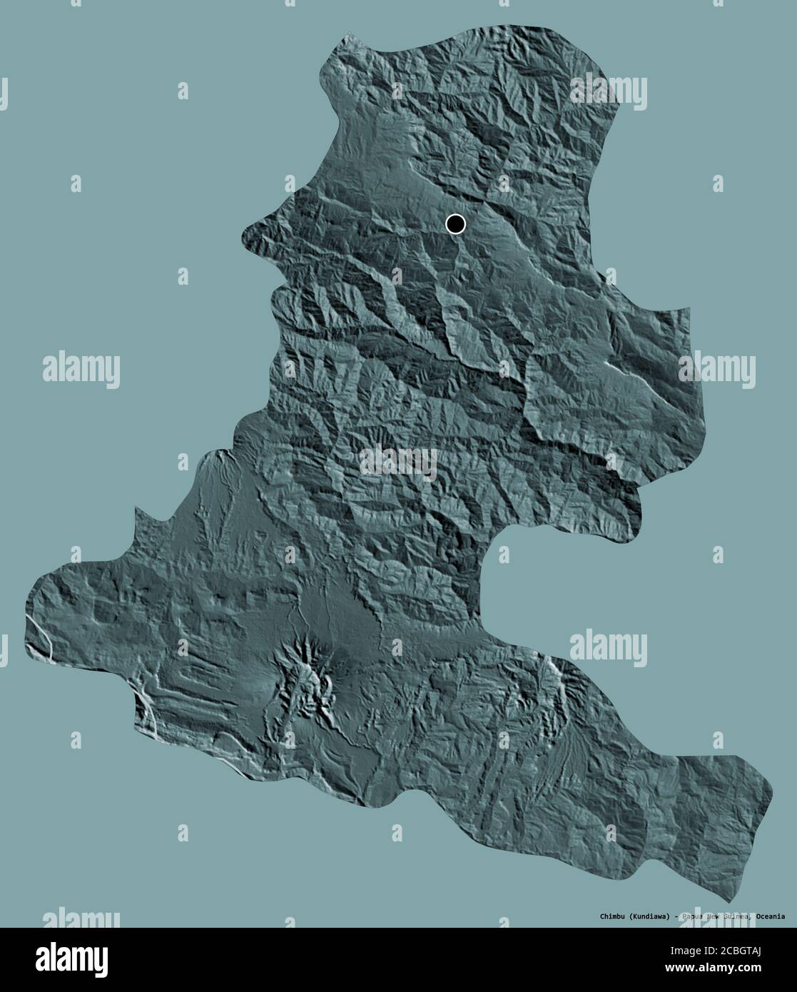 Shape of Chimbu, province of Papua New Guinea, with its capital ...