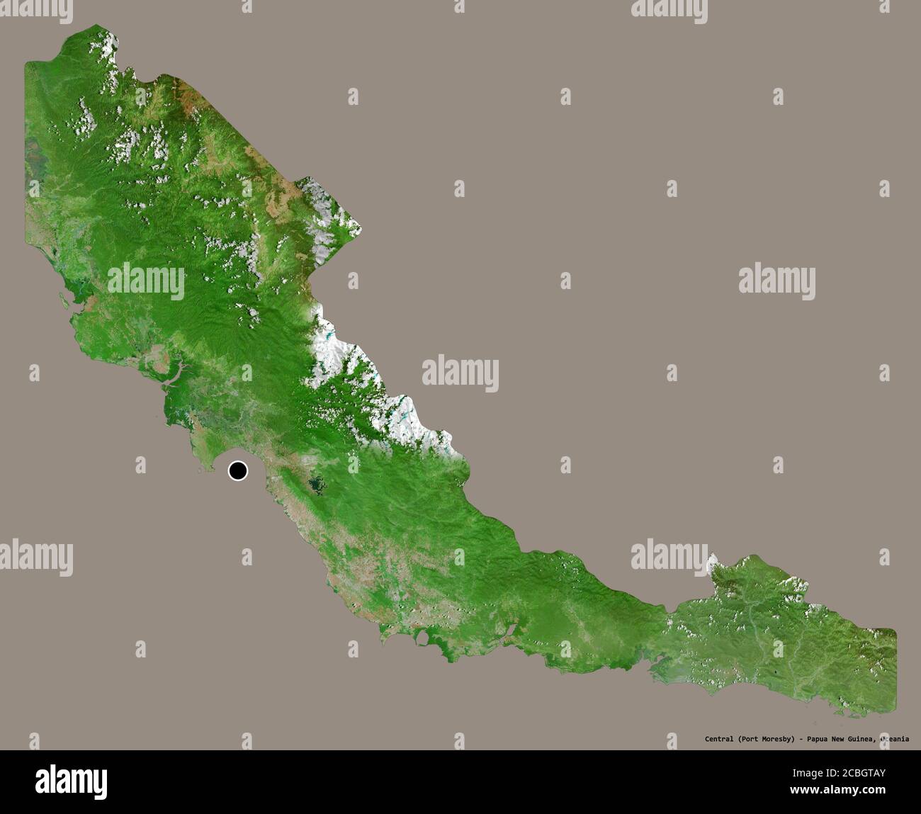 Shape of Central, province of Papua New Guinea, with its capital ...
