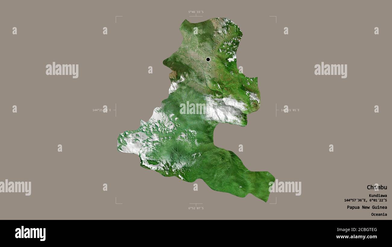 Area of Chimbu, province of Papua New Guinea, isolated on a solid ...