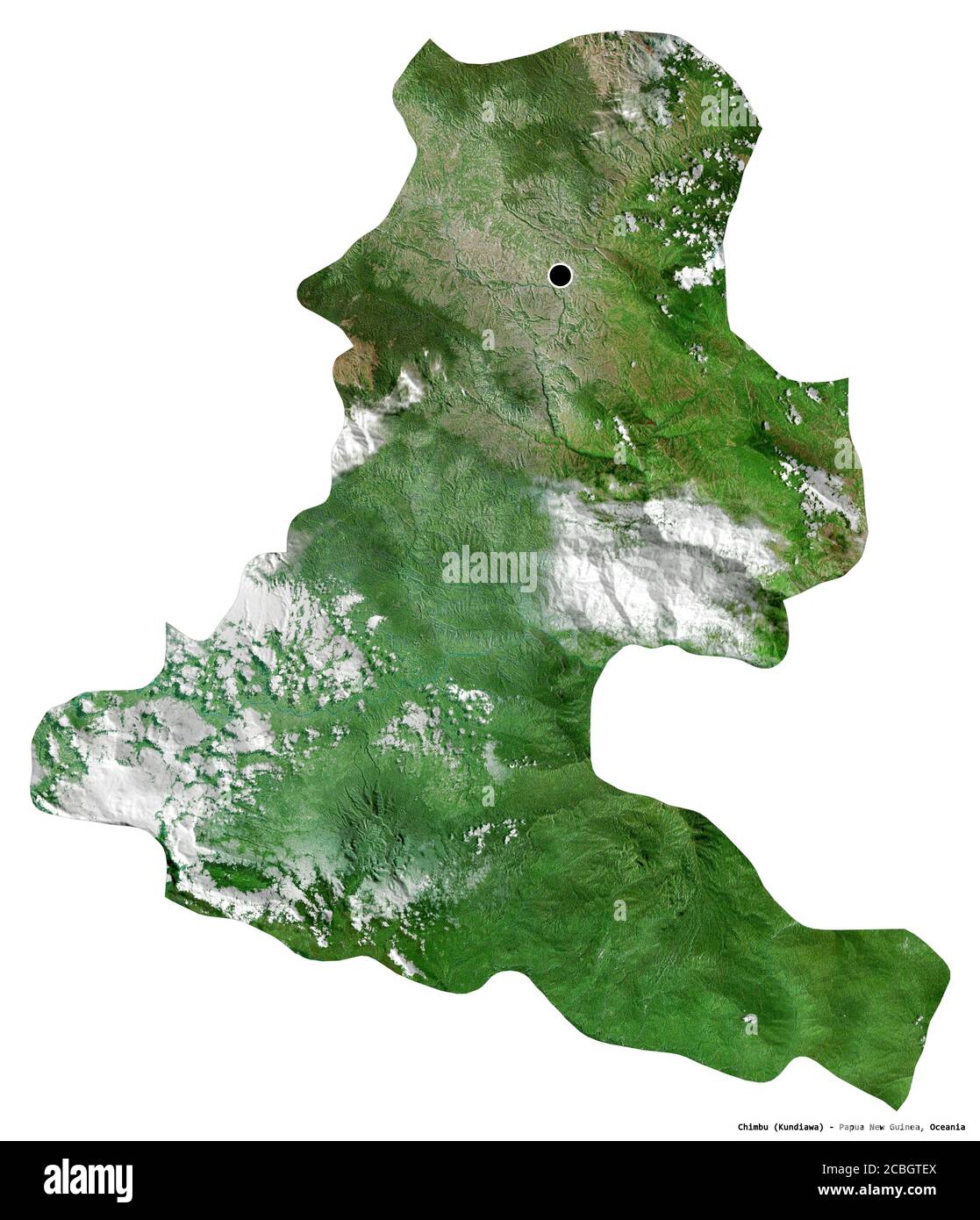 Shape of Chimbu, province of Papua New Guinea, with its capital ...