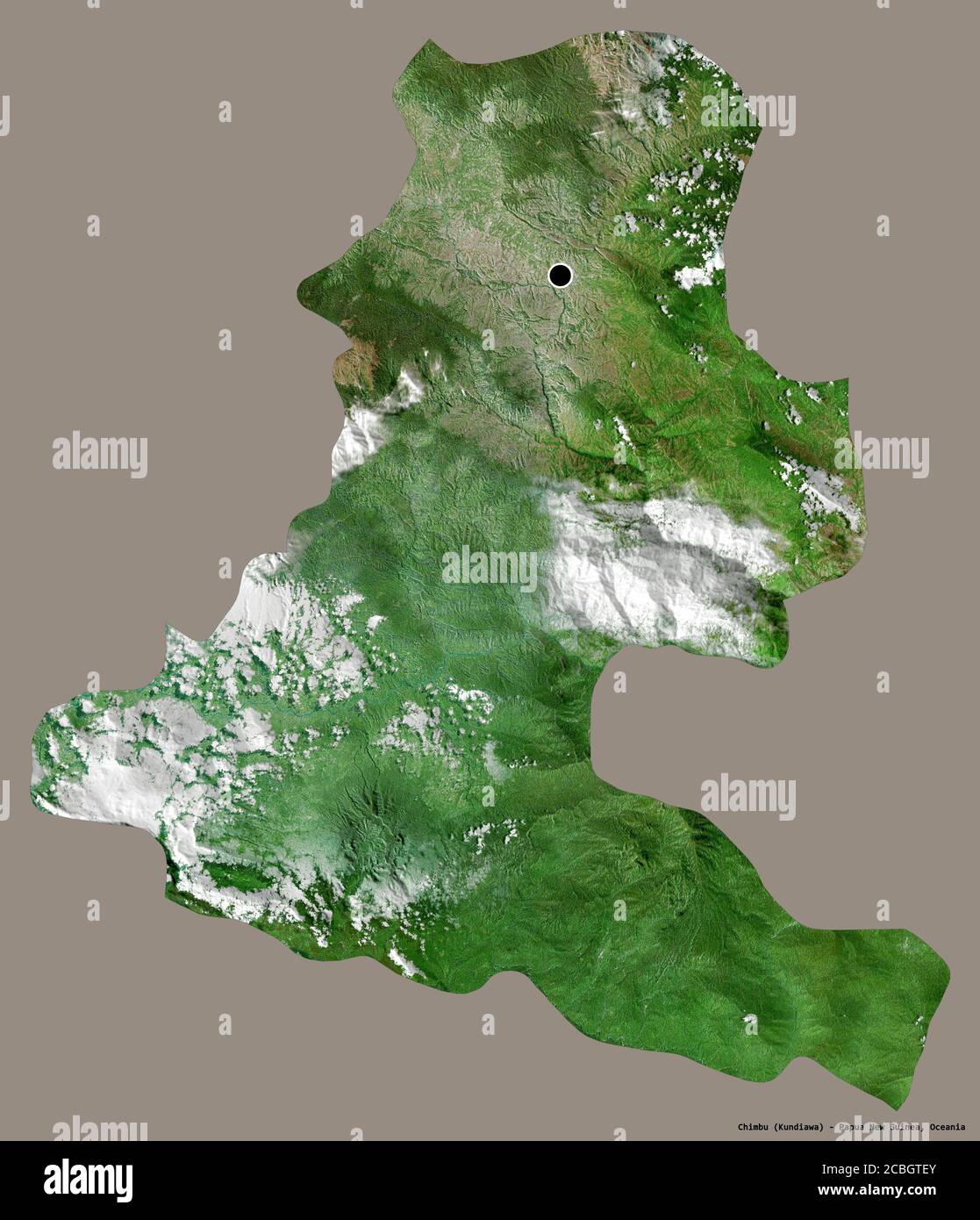 Shape of Chimbu, province of Papua New Guinea, with its capital ...