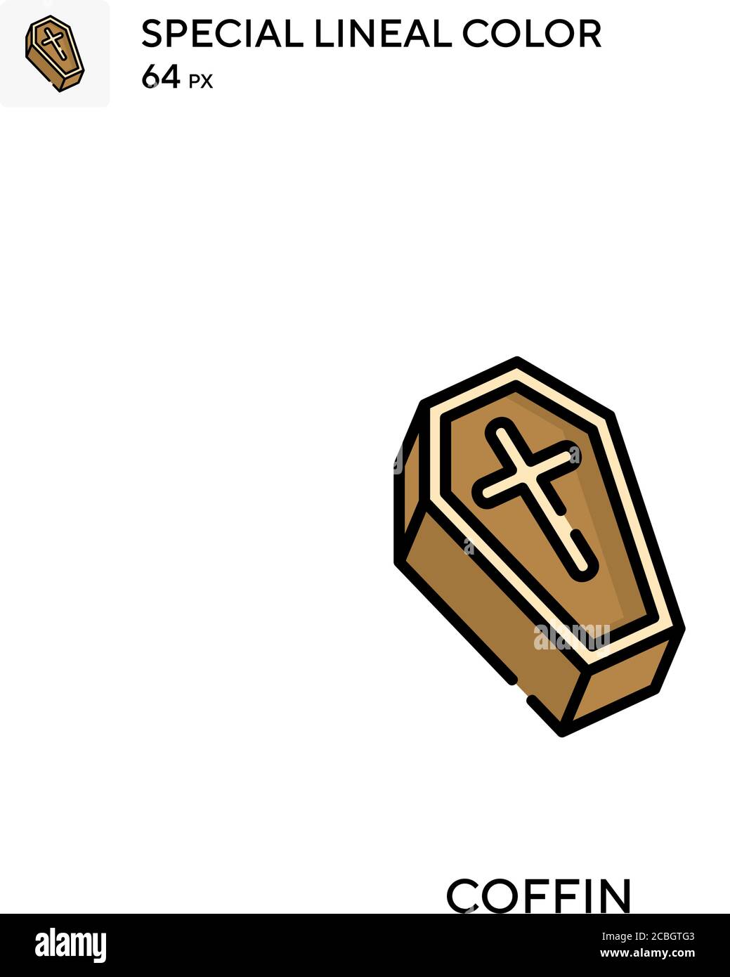 Coffin special lineal color vector icon. Coffin icons for your business ...