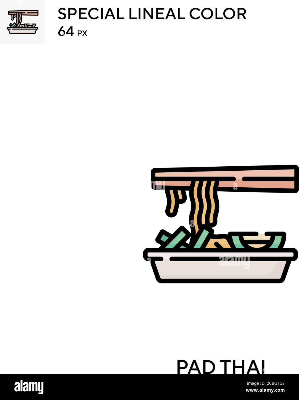 Pad thai special lineal color vector icon. Pad thai icons for your ...