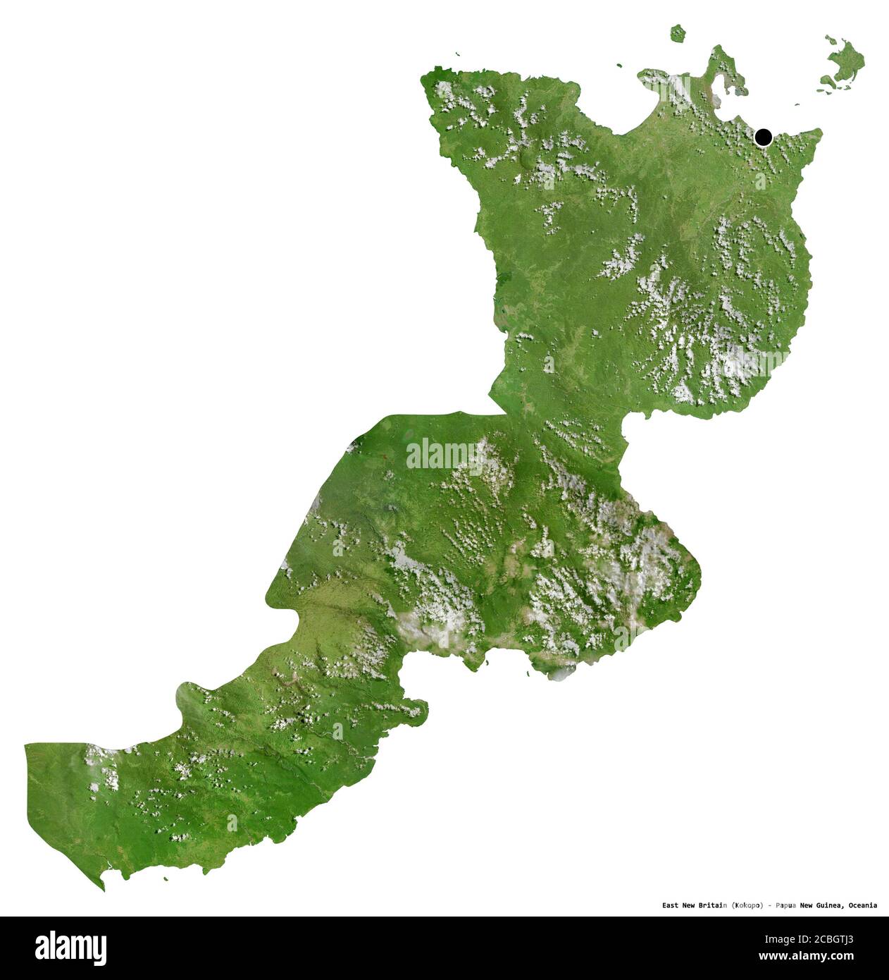 Shape of East New Britain, province of Papua New Guinea, with its ...