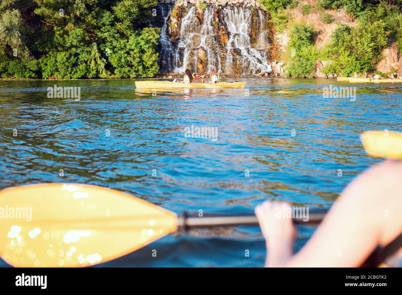 Two girls on paddle hi-res stock photography and images - Alamy