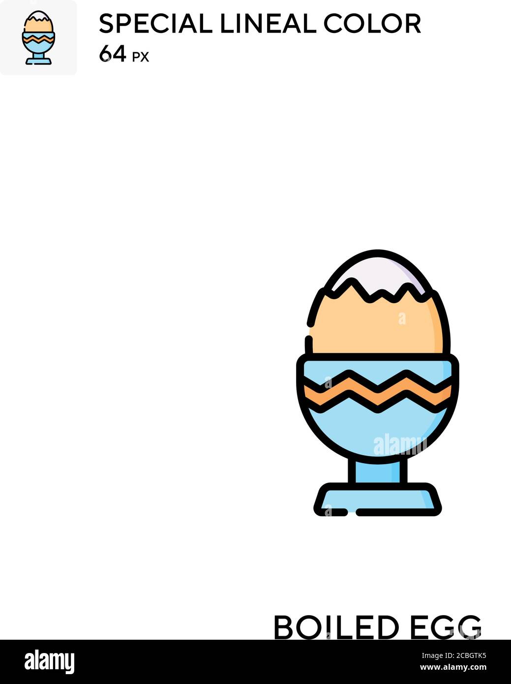Boiled egg special lineal color vector icon. Boiled egg icons for your ...
