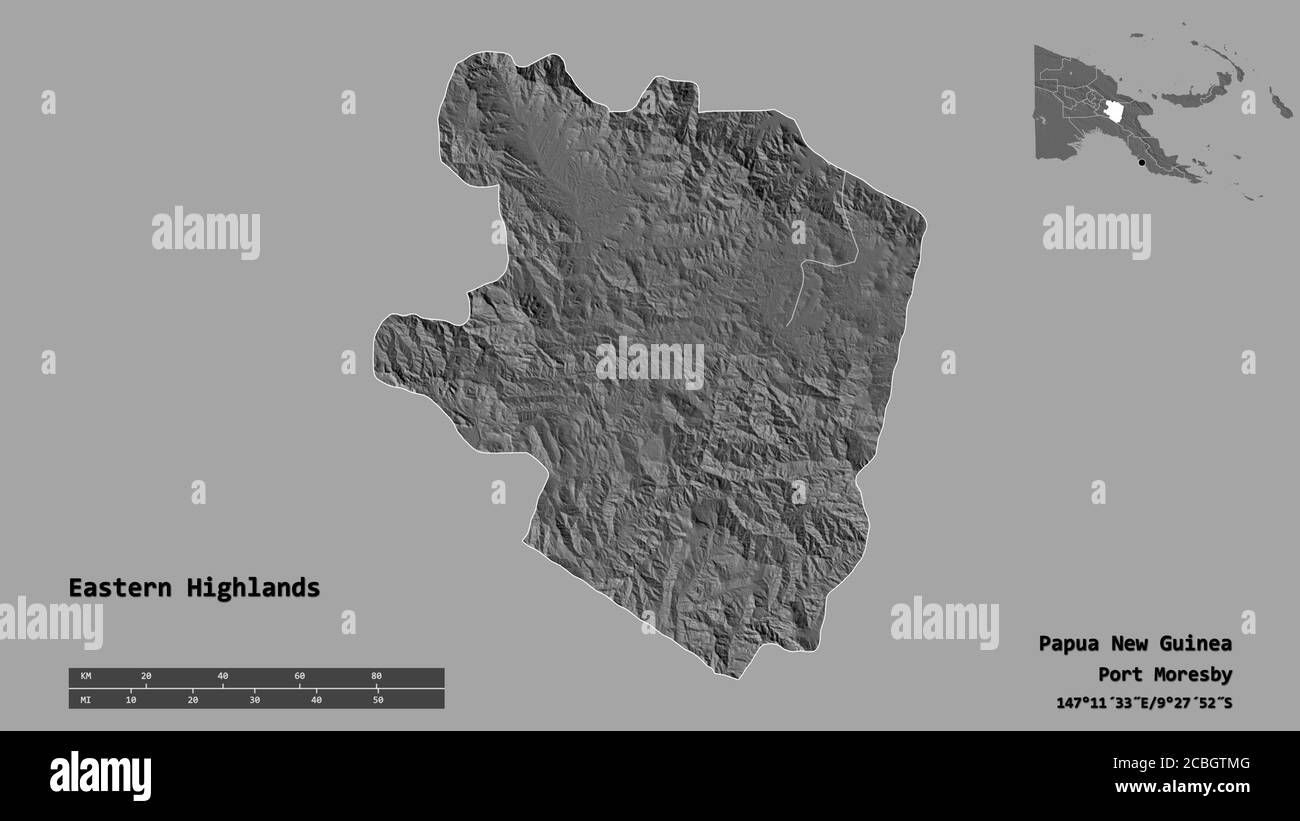 Shape of Eastern Highlands, province of Papua New Guinea, with its ...