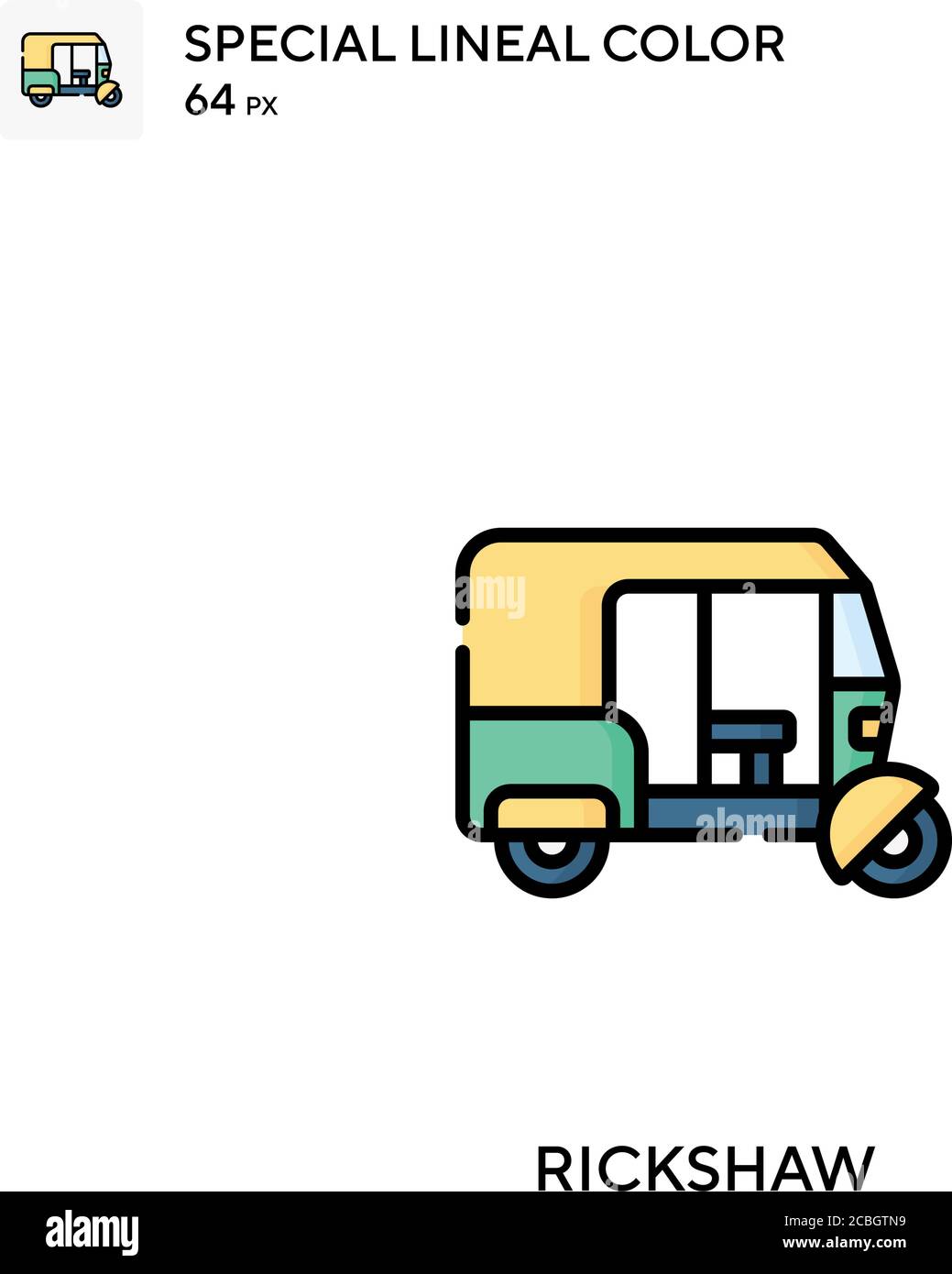Rickshaw special lineal color vector icon. Rickshaw icons for your ...