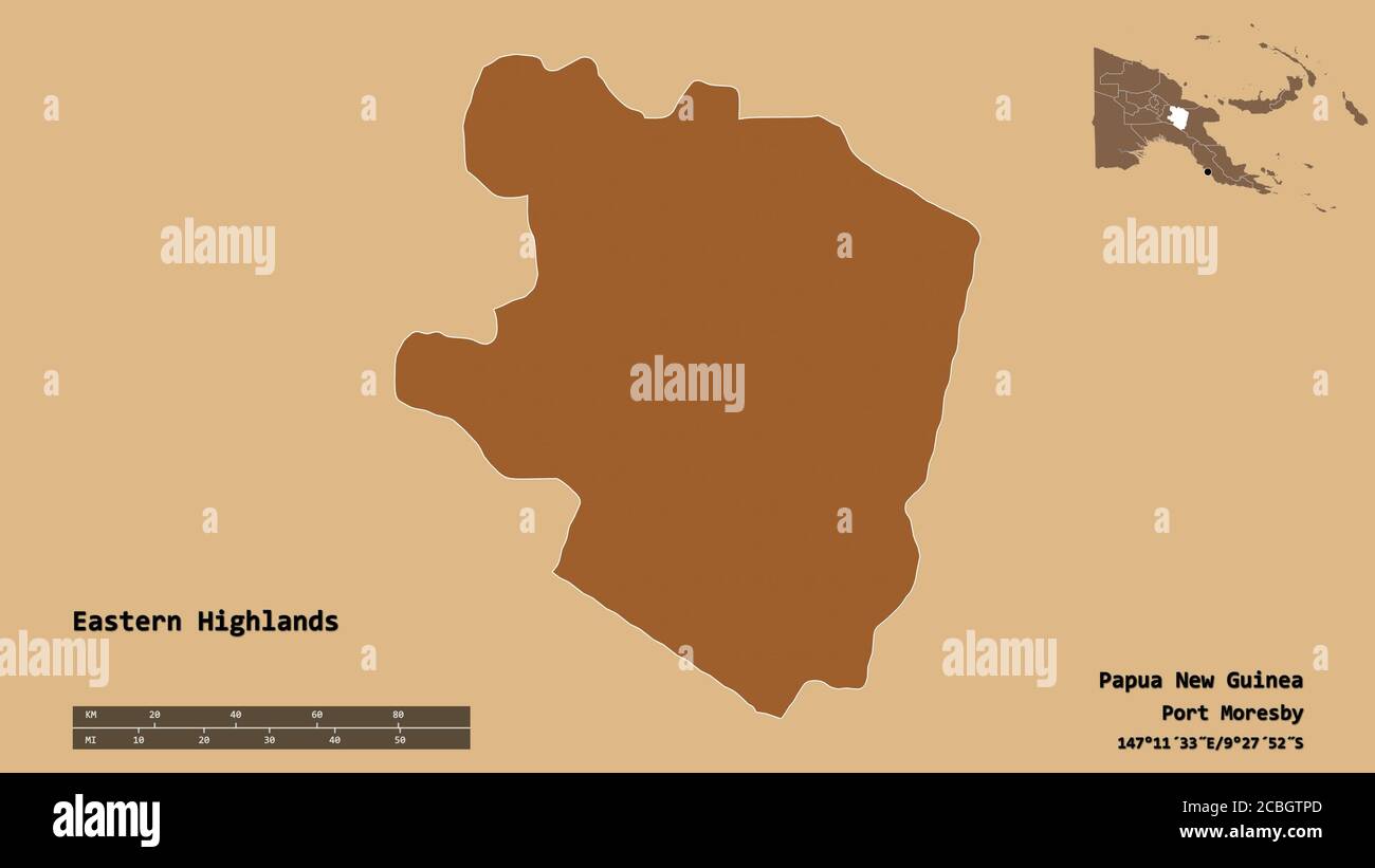 Shape of Eastern Highlands, province of Papua New Guinea, with its ...