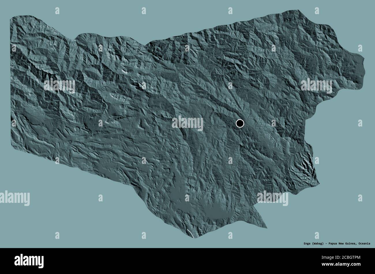 Shape of Enga, province of Papua New Guinea, with its capital isolated ...