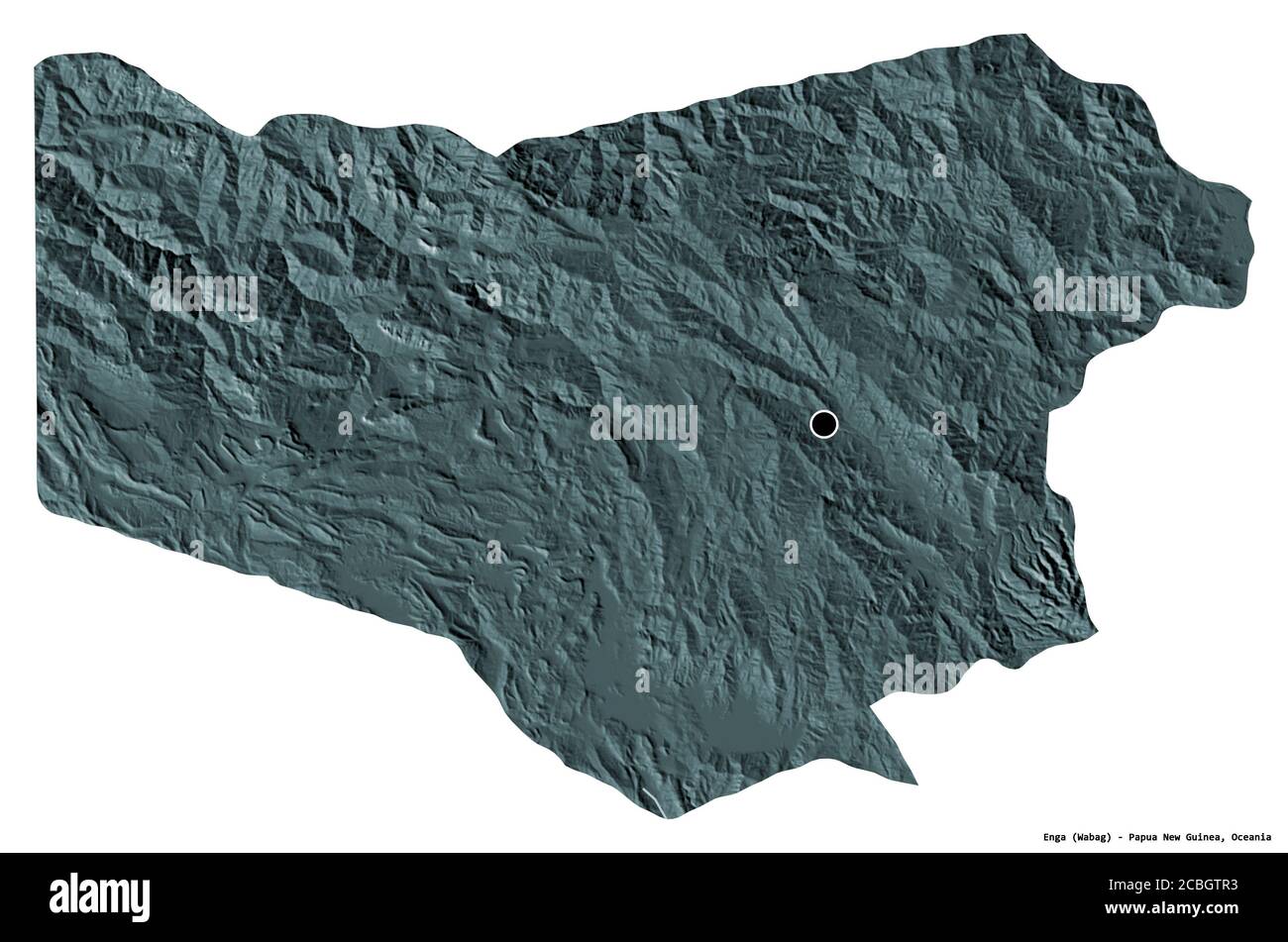 Shape of Enga, province of Papua New Guinea, with its capital isolated ...