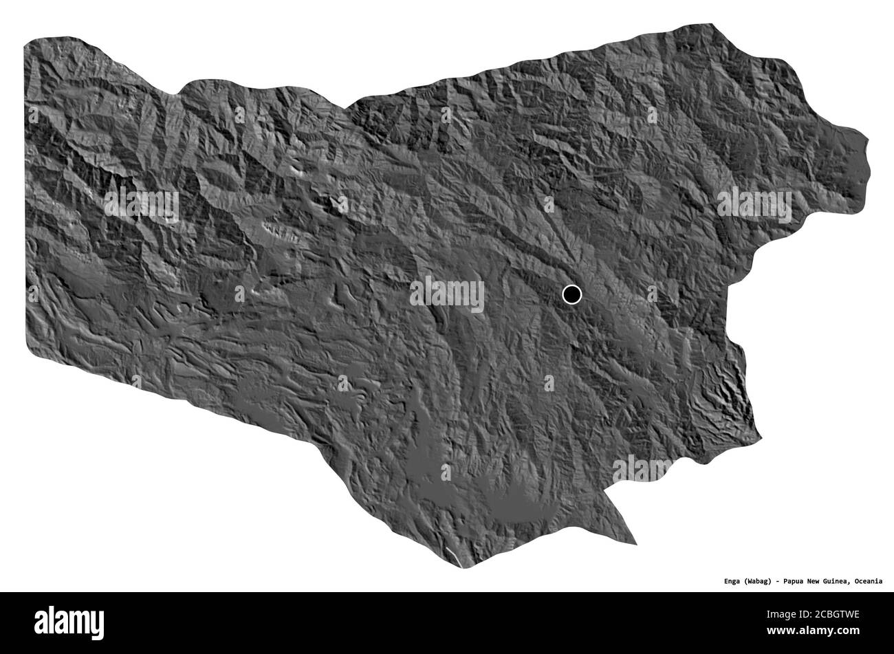 Shape of Enga, province of Papua New Guinea, with its capital isolated ...