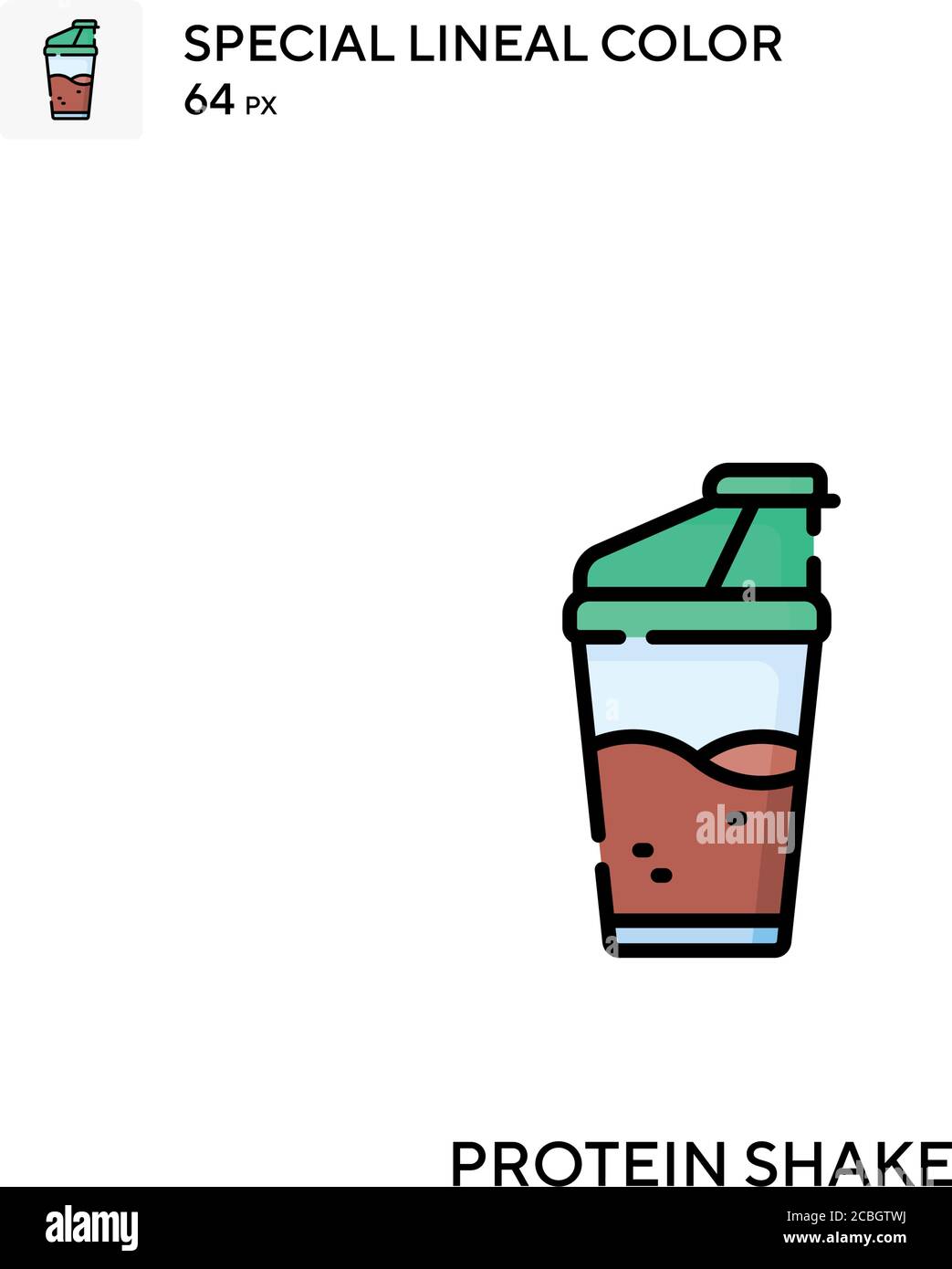 Protein shake special lineal color vector icon. Protein shake icons for ...