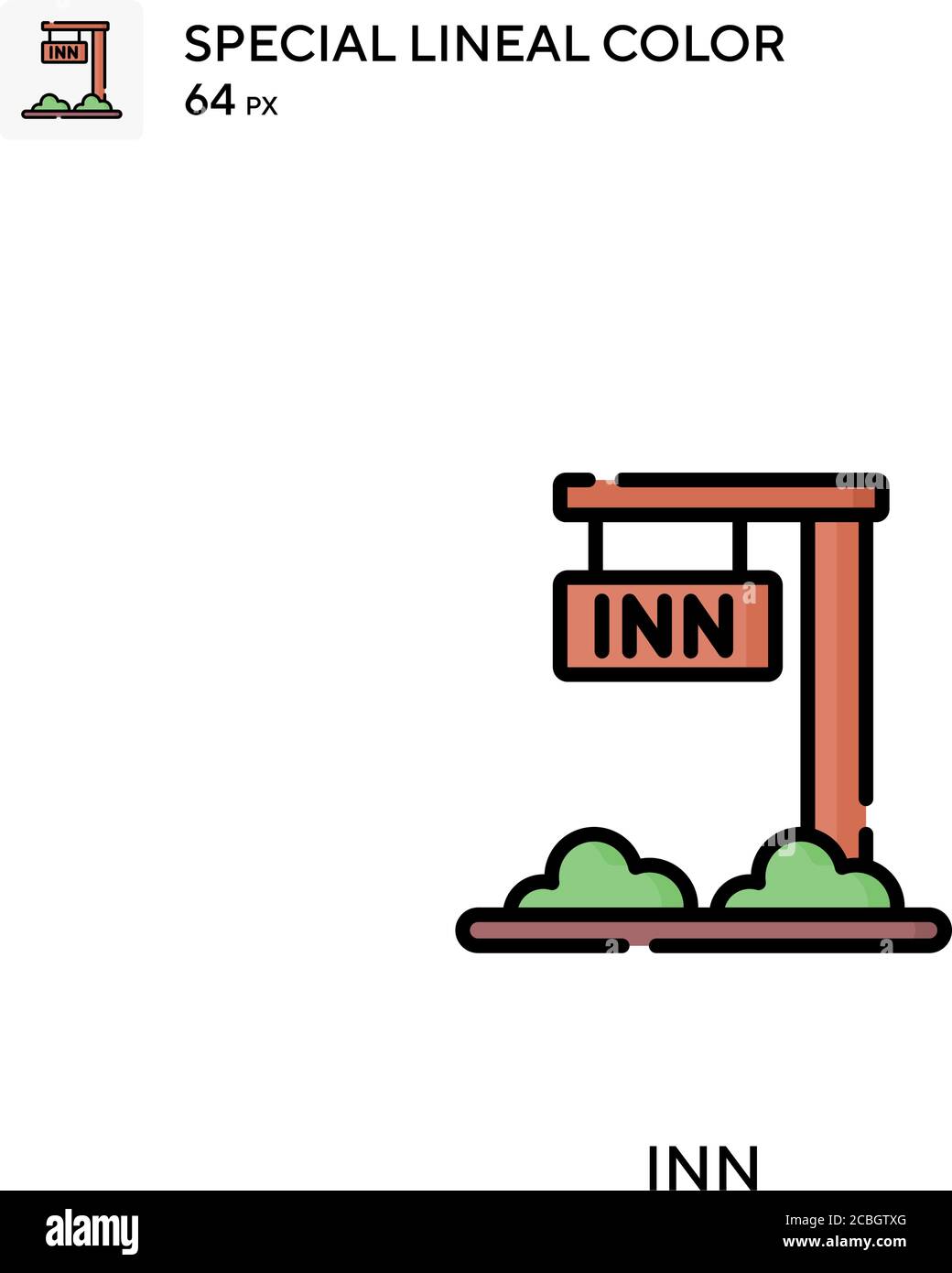 Inn special lineal color vector icon. Inn icons for your business ...