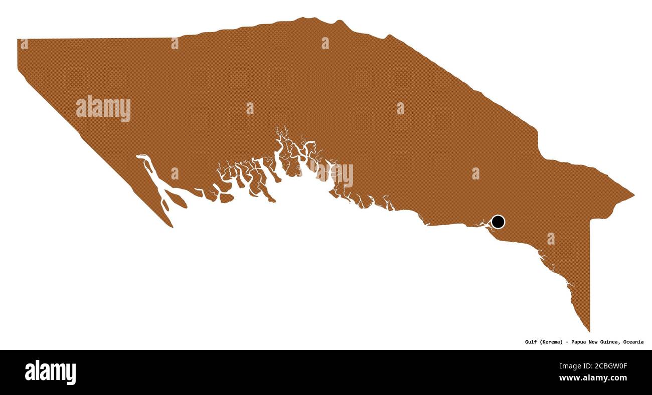 Shape of Gulf, province of Papua New Guinea, with its capital isolated ...