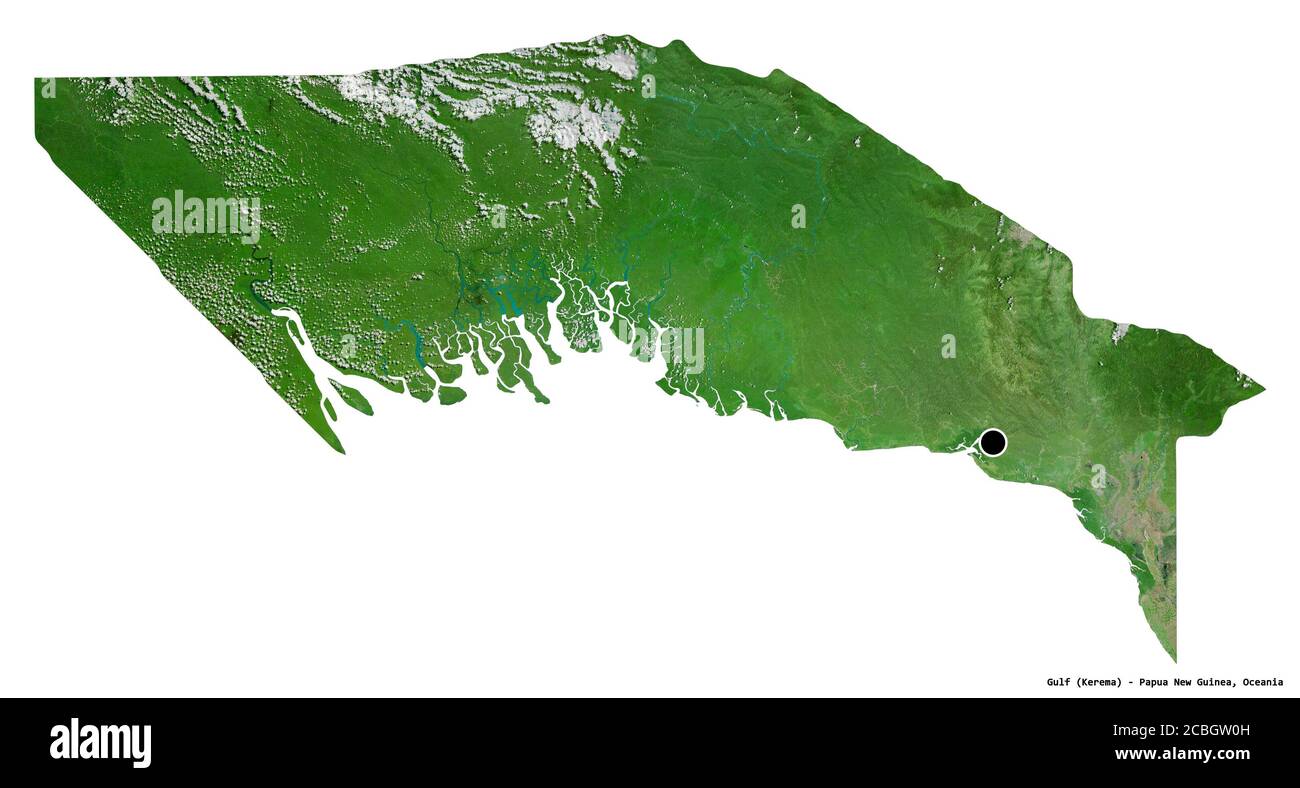 Shape of Gulf, province of Papua New Guinea, with its capital isolated ...