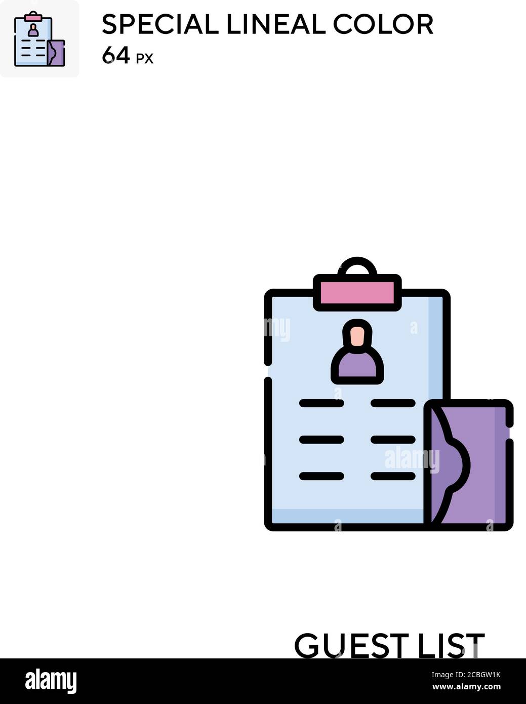 Guest list special lineal color vector icon. Guest list icons for your ...