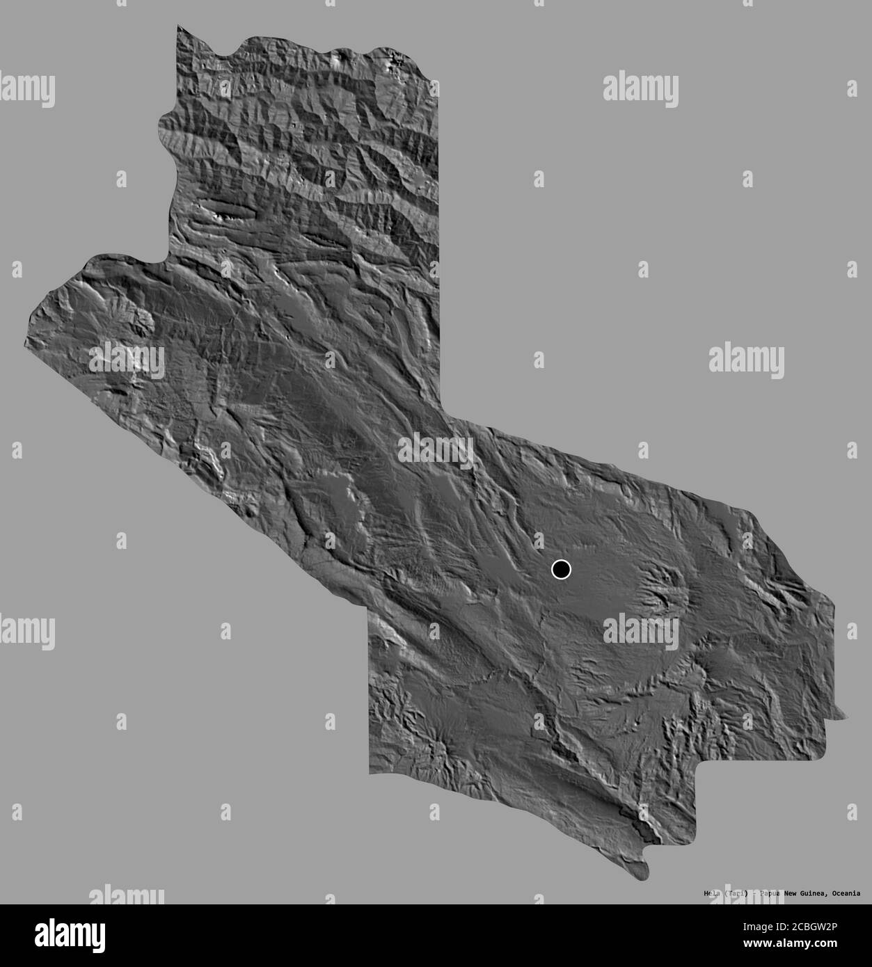 Shape of Hela, province of Papua New Guinea, with its capital isolated ...