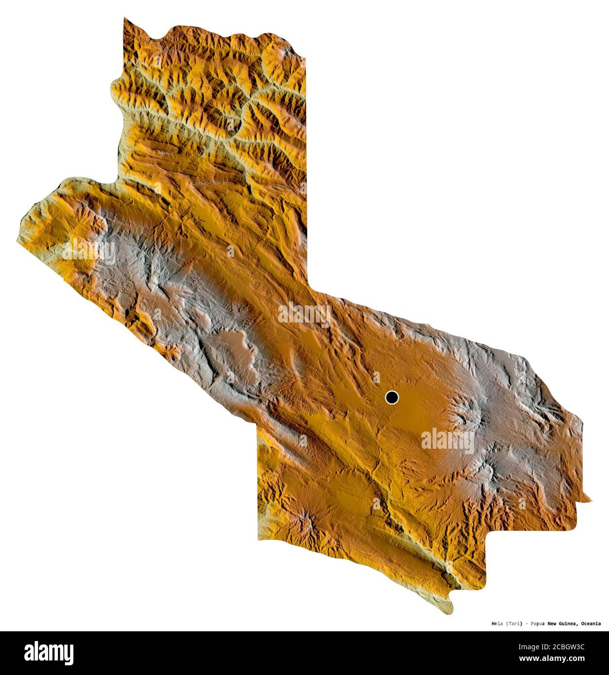 Shape of Hela, province of Papua New Guinea, with its capital isolated ...