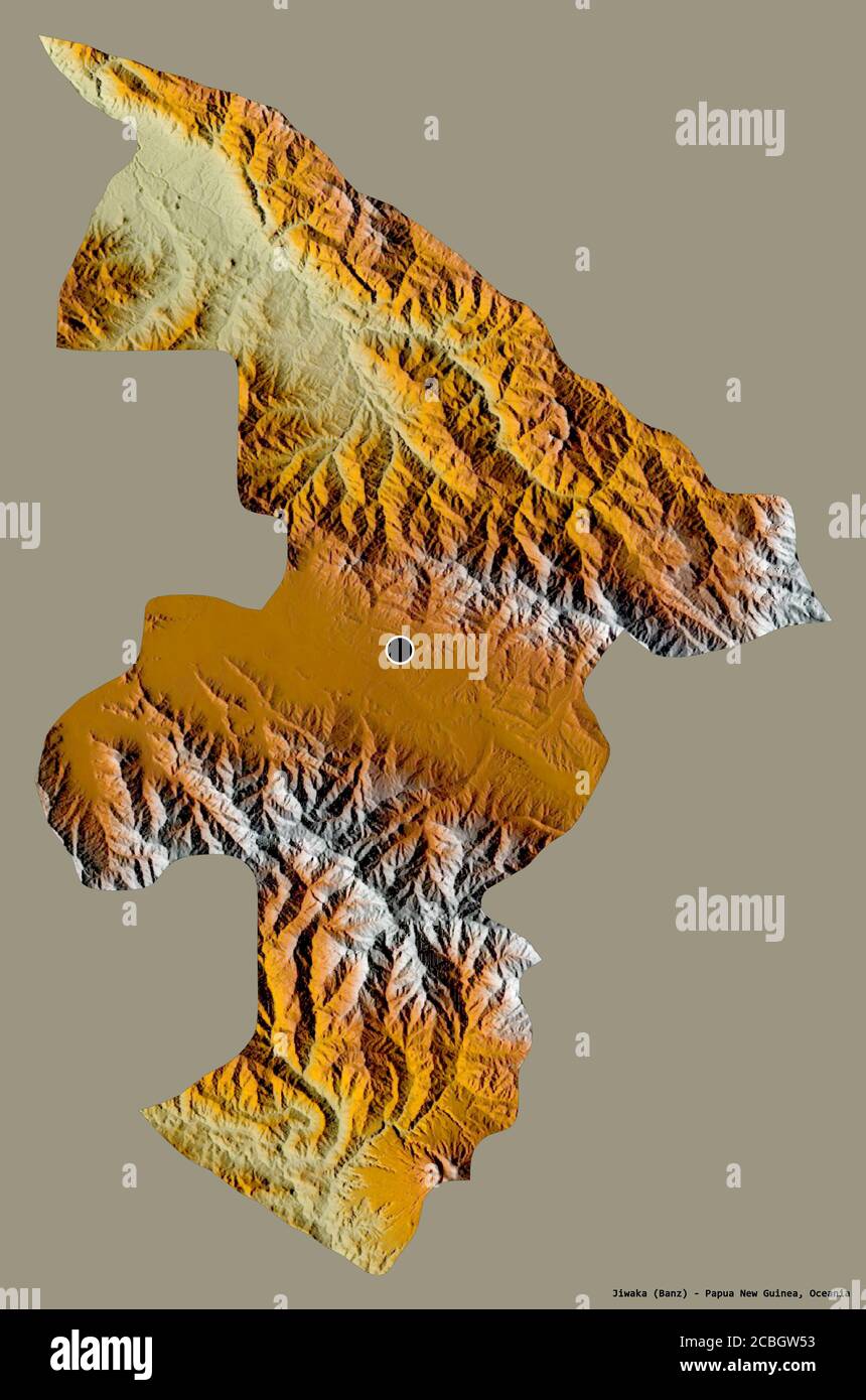 Shape of Jiwaka, province of Papua New Guinea, with its capital ...