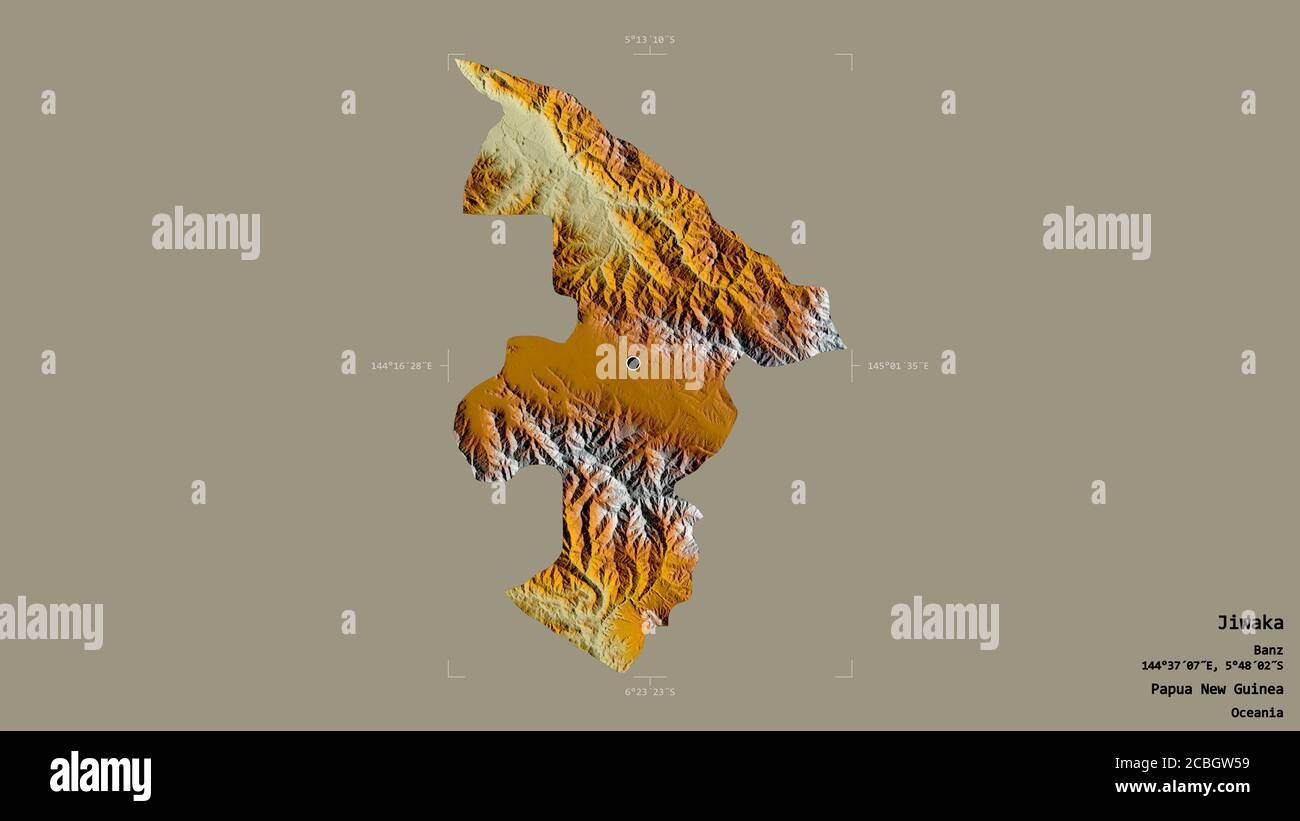 Area of Jiwaka, province of Papua New Guinea, isolated on a solid ...