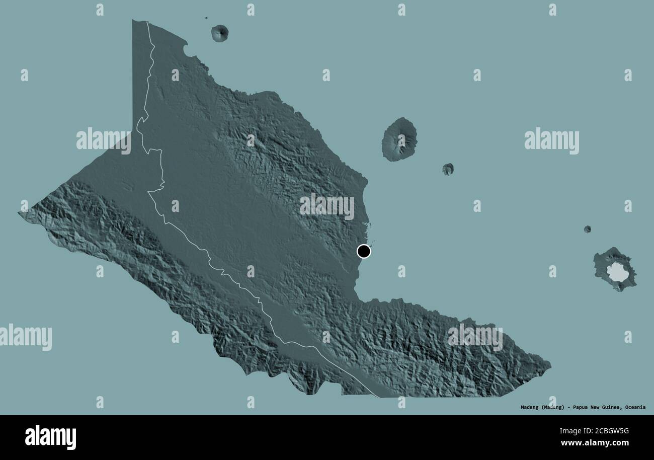 Shape of Madang, province of Papua New Guinea, with its capital ...