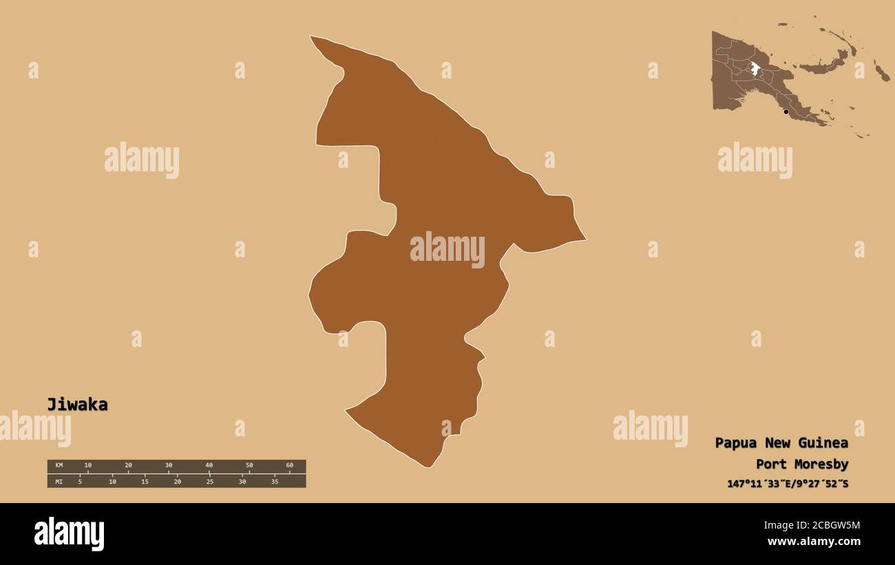 Shape of Jiwaka, province of Papua New Guinea, with its capital ...
