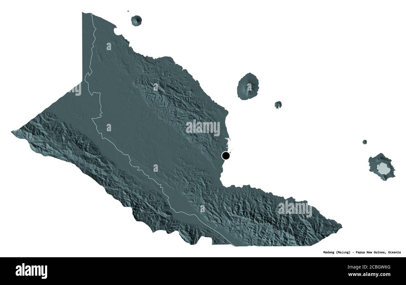 Shape of Madang, province of Papua New Guinea, with its capital ...