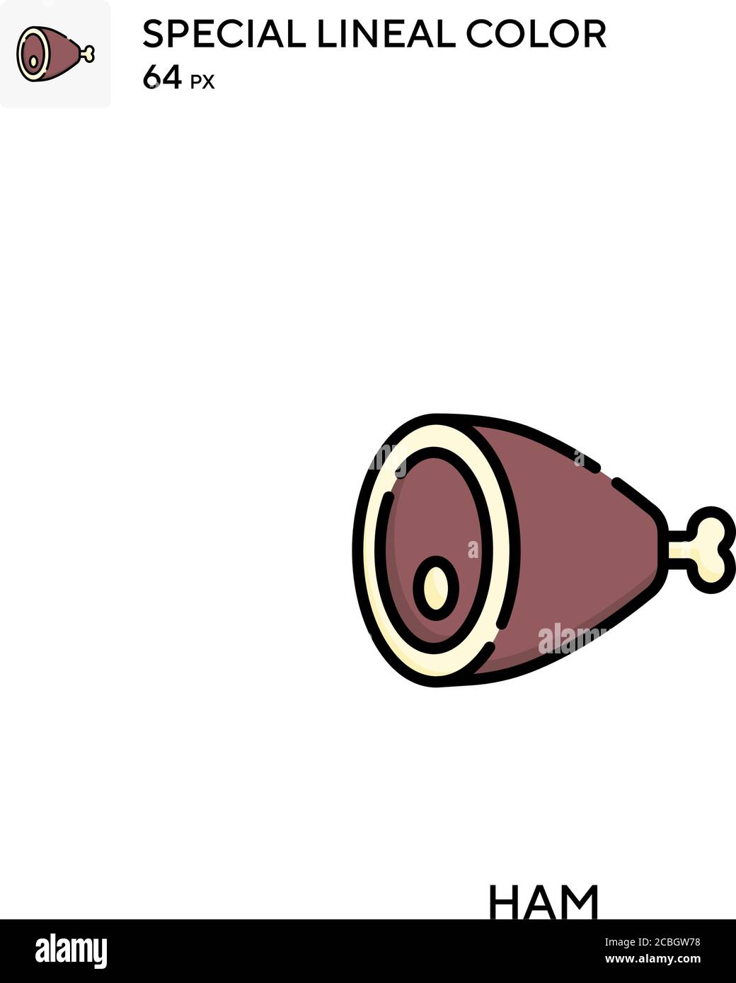 Ham special lineal color vector icon. Ham icons for your business ...