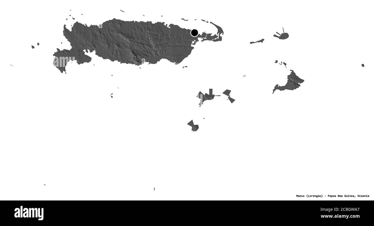 Shape of Manus, province of Papua New Guinea, with its capital isolated ...