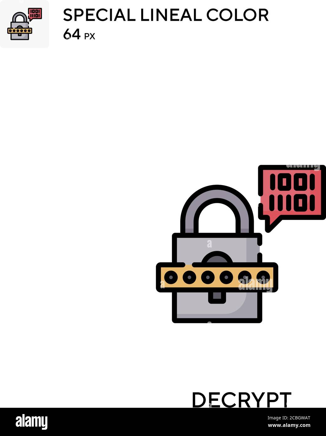 Decrypt special lineal color vector icon. Decrypt icons for your ...