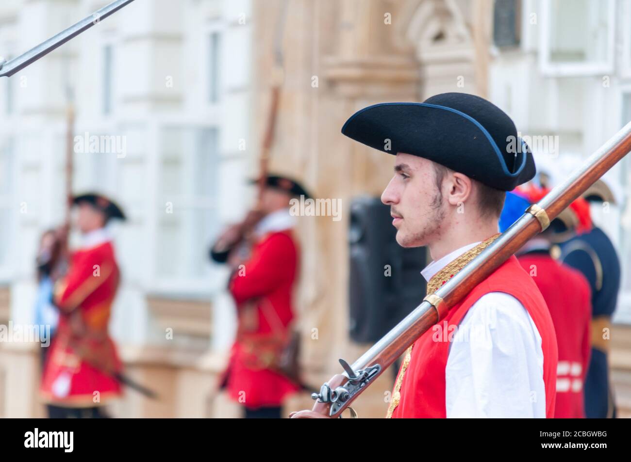 Timisoara, Romania - September 15, 2018: Parade of changing the guard ...