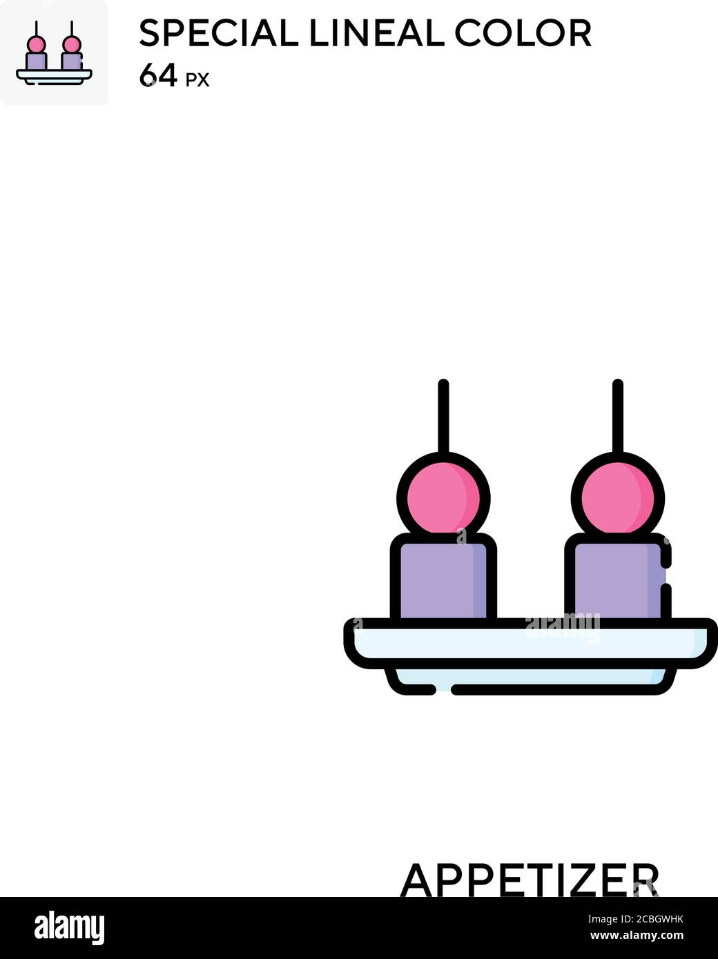 Appetizer special lineal color vector icon. Appetizer icons for your ...