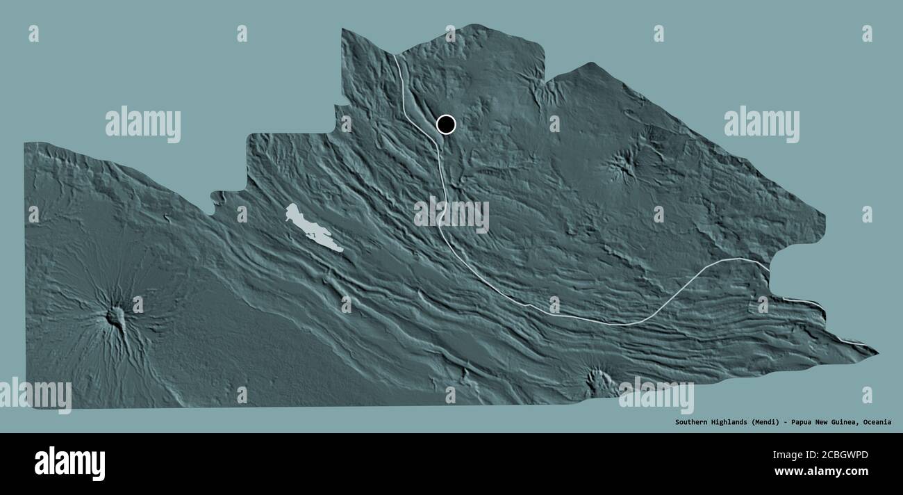 Shape of Southern Highlands, province of Papua New Guinea, with its ...