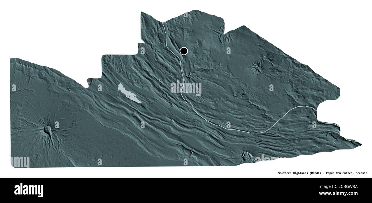 Shape of Southern Highlands, province of Papua New Guinea, with its ...