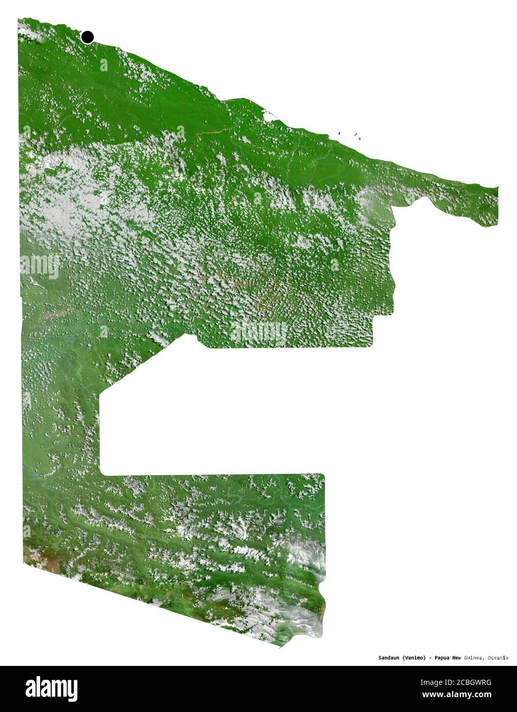 Shape of Sandaun, province of Papua New Guinea, with its capital ...