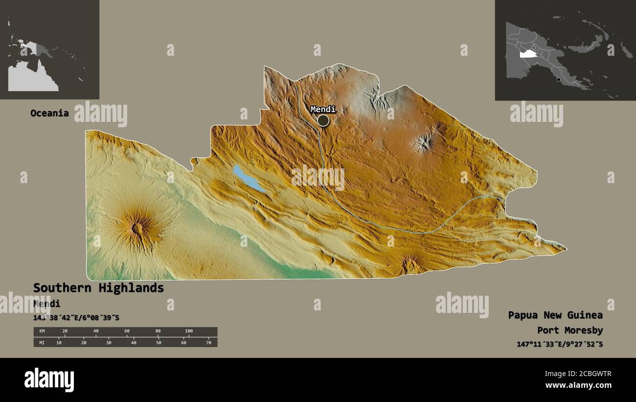Shape of Southern Highlands, province of Papua New Guinea, and its ...